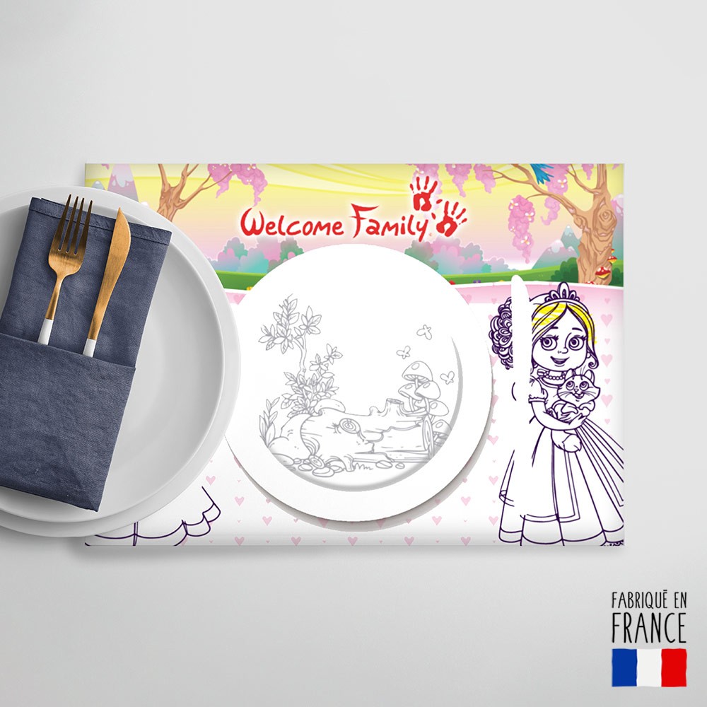 Set de table à colorier pour menu enfant pour restaurant