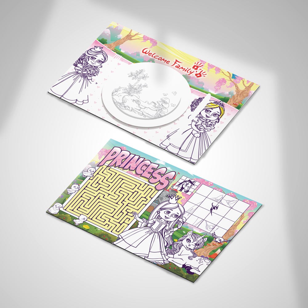 Set de table à colorier pour menu enfant pour restaurant