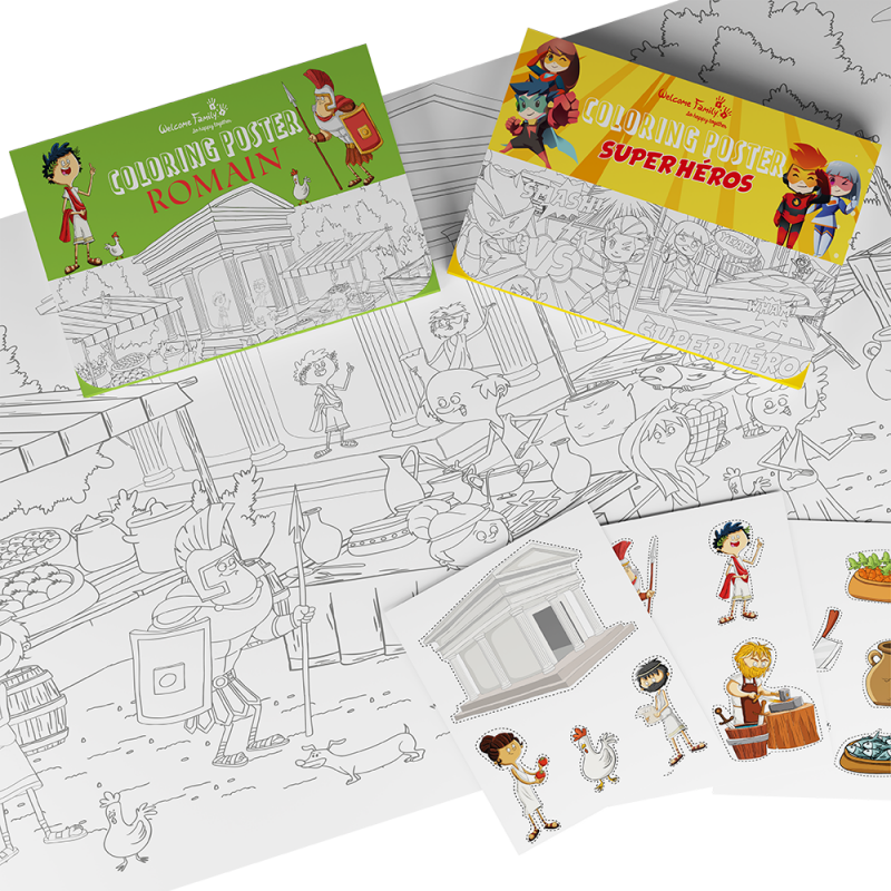 Poster à colorier - Stickers et coloriage pour restaurant